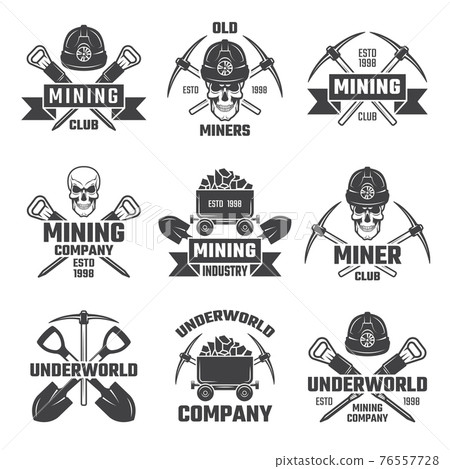 Mineral and gold mining. emblems - Stock Illustration [76557728] - PIXTA