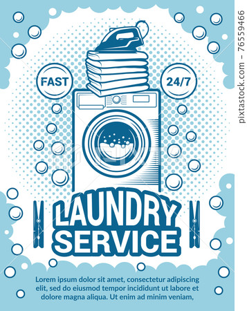 Retro poster for dry cleaning. Advertisement... - Stock Illustration ...