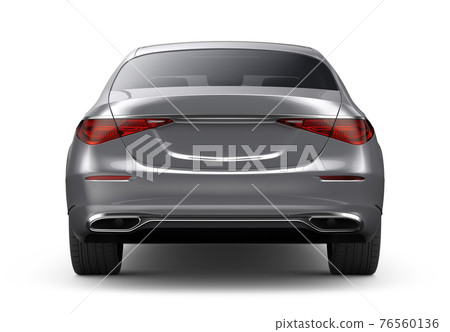 Rear view of silver car - Stock Illustration [76560136] - PIXTA