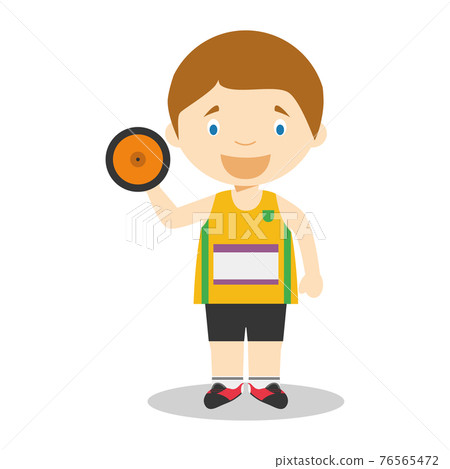 Sports cartoon vector illustrations: Discus Throw - Stock Illustration ...
