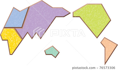 A simple world map color-coded by continent - Stock Illustration ...