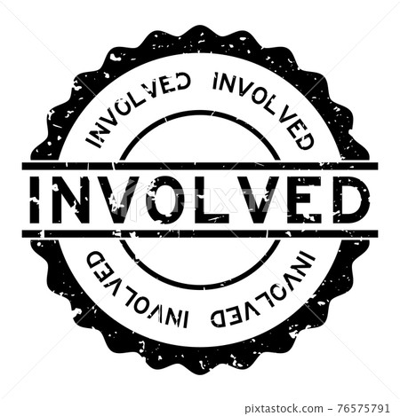 Grunge black involved word round rubber seal... - Stock Illustration ...