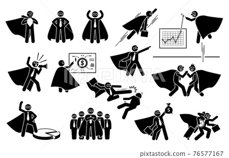 Super businessman icon set. Vector... - Stock Illustration [76577167 ...
