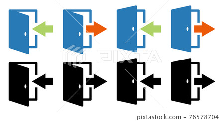 Set of entry / exit icons - Stock Illustration [76578704] - PIXTA