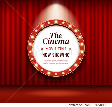 Cinema theater frame retro vector illustrations. - Stock Illustration ...