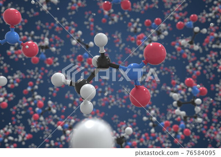 Nitroethane molecule made with balls,... - Stock Illustration [76584095 ...