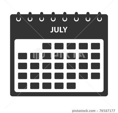 July Calendar Icon. Flat style vector EPS. - Stock Illustration ...