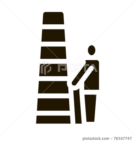 human with ladder icon Vector Glyph Illustration - Stock Illustration ...