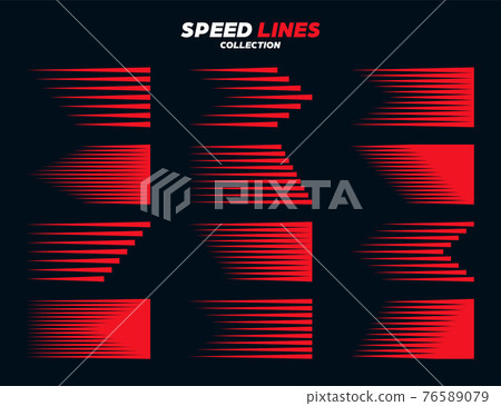 Red comic speed lines signs collection. Motion... - Stock Illustration ...