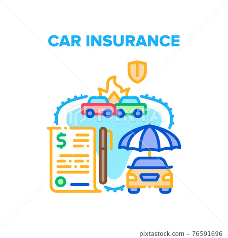 Car Insurance Vector Concept Color Illustration - Stock Illustration ...