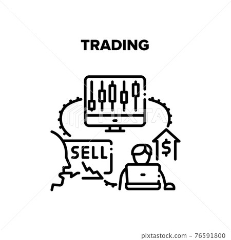 Trading Business Vector Black Illustration - Stock Illustration ...
