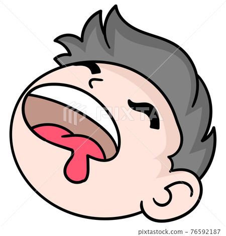 the head of the man sleeping soundly drooling,... - Stock Illustration ...