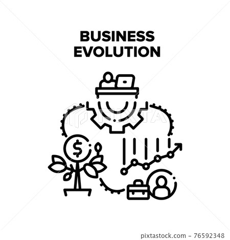 Business Evolution Process Vector Black...-插圖素材 [76592348] - PIXTA圖庫