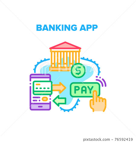 Banking App Vector Concept Color Illustration - Stock Illustration ...
