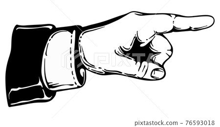 Forefinger pointing aside - icon - Stock Illustration [76593018] - PIXTA