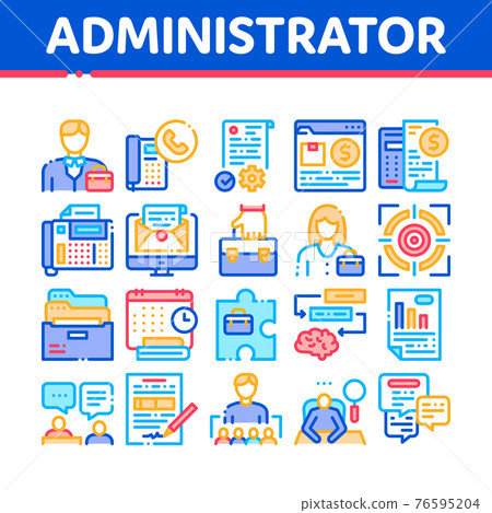 Administrator Business Collection Icons Set...-插圖素材 [76595204] - PIXTA圖庫