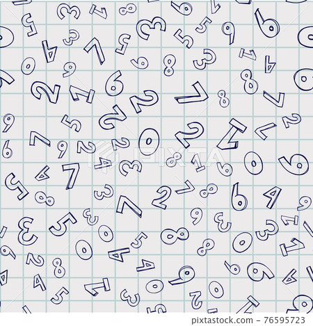 Numbers. Seamless vector wallpaper on white... - Stock Illustration ...