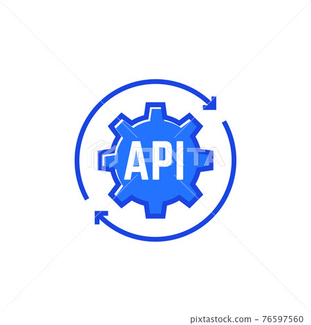 api technology icon on white, vector-插圖素材 [76597560] - PIXTA圖庫