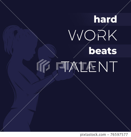 Motivation quote, hard work beats talent poster - Stock Illustration ...