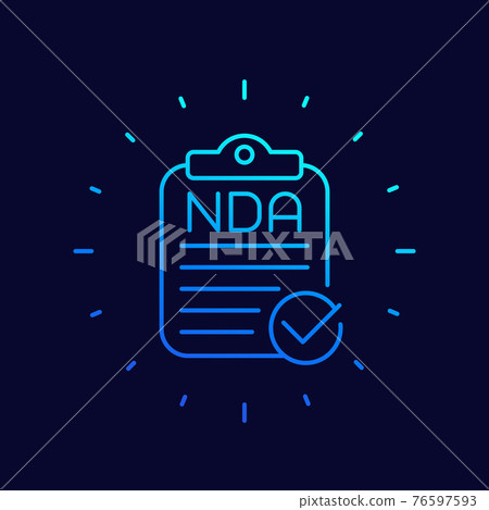NDA agreement document vector line icon - Stock Illustration [76597593 ...