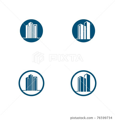 Modern simple square line art building vector - Stock Illustration ...