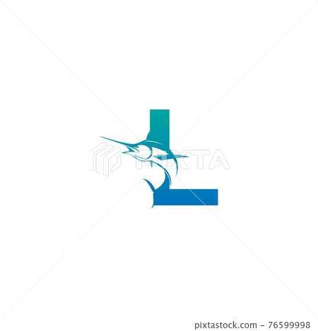 Letter L logo icon with fish design symbol... - Stock Illustration ...
