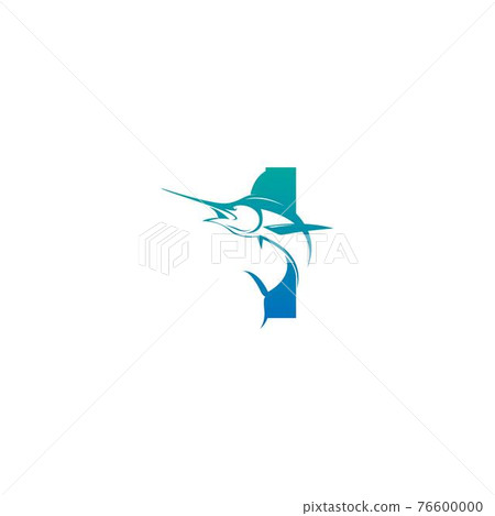 Letter I logo icon with fish design symbol... - Stock Illustration ...