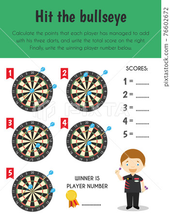 Bullseye Educational Sheet. Primary module for... - Stock Illustration ...