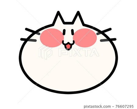 Nyanko face only front open mouth - Stock Illustration [76607295] - PIXTA