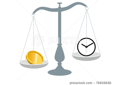 Illustration of a balance that compares time... - Stock Illustration ...