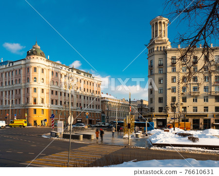 Architectural ensemble of Tverskaya street in... - Stock Photo ...