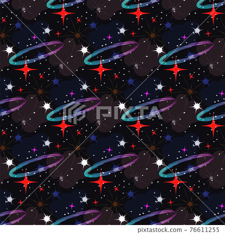 Cosmos space seamless pattern, stars shapes,... - Stock Illustration ...