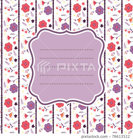 Pink and purple flower pattern letter Eastern... - Stock Illustration ...
