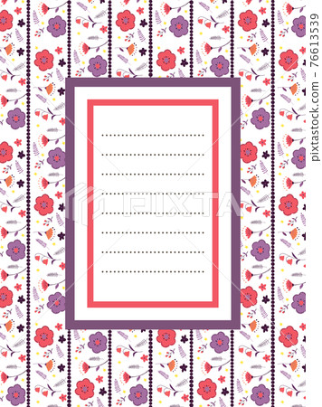 Pink and purple flower pattern letter Eastern... - Stock Illustration ...