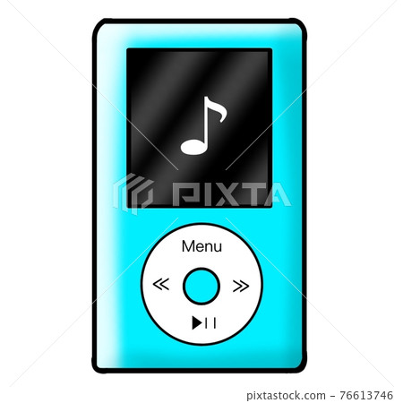 Illustration of a light blue walkman - Stock Illustration [76613746 ...