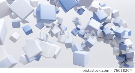 abstract flying rotating blue cubes background... - Stock Illustration ...