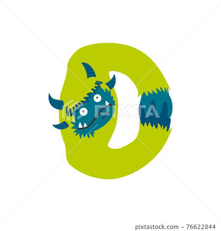 Monster alphabet symbol. Letter D of english... - Stock Illustration ...
