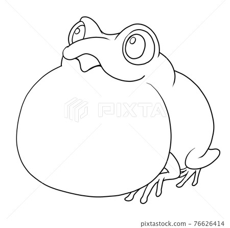 Line drawing of an inflated frog - Stock Illustration [76626414] - PIXTA