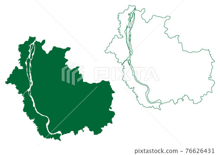 Saharsa district (Bihar State, Kosi division,... - Stock Illustration ...