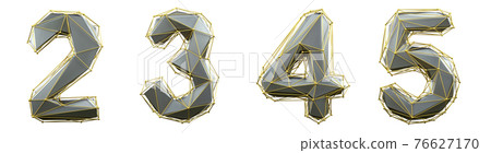 Number set 2, 3, 4, 5 made of silver color... - Stock Illustration ...