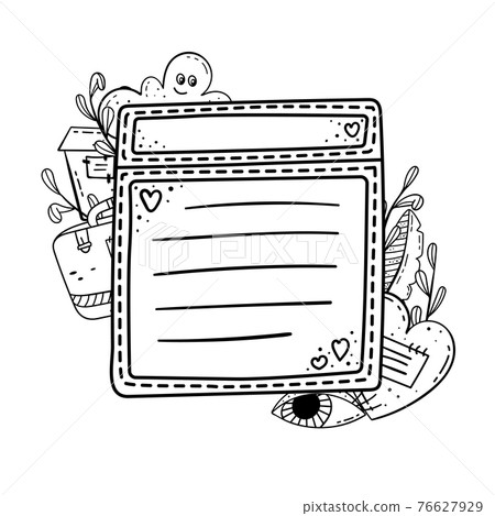 Vector doodle frame for design. Creative doodle... - Stock Illustration ...