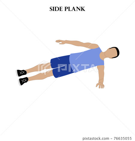Side plank exercise strength workout vector... - Stock Illustration ...