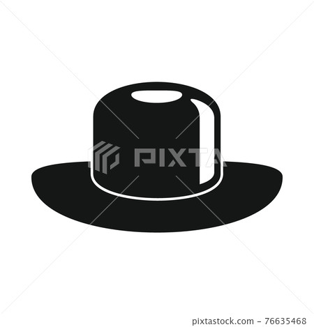 Vector serious hat black simple icon isolated... - Stock Illustration ...