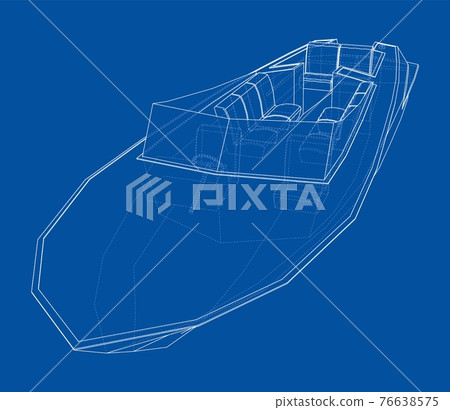 Modern boat with seats. Vector - Stock Illustration [76638575] - PIXTA