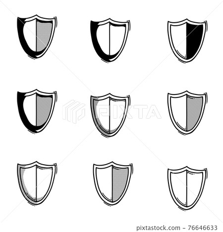 shield doodle vector icon. Drawing sketch... - Stock Illustration ...
