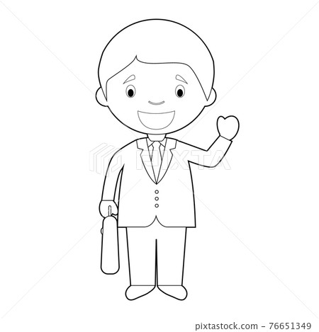 Easy coloring cartoon vector illustration of a... - Stock Illustration ...