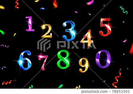 Vector Confetti Numbers Set - Stock Illustration [76651501] - PIXTA
