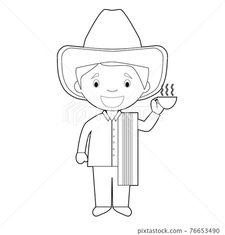Easy coloring cartoon character from Colombia... - Stock Illustration ...
