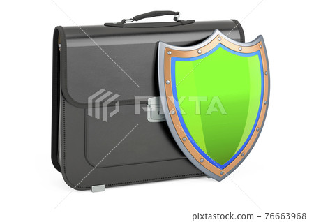 Briefcase with shield, 3D rendering - Stock Illustration [76663968] - PIXTA