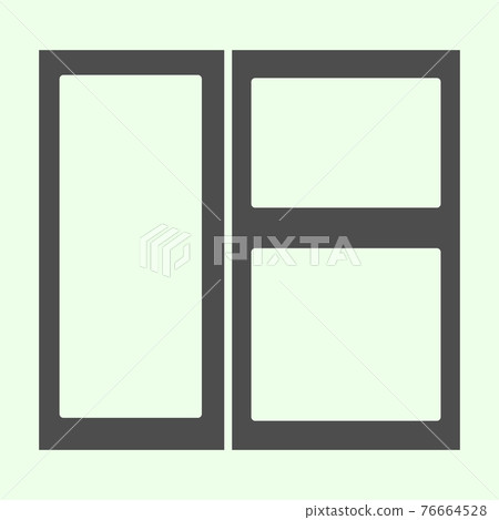 Window solid icon. Wide closed window... - Stock Illustration [76664528 ...